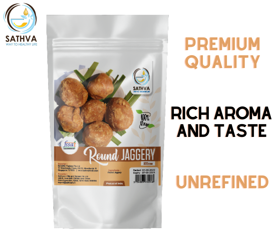 Round Jaggery Urundai Vellam 500G | Sathva Singapore